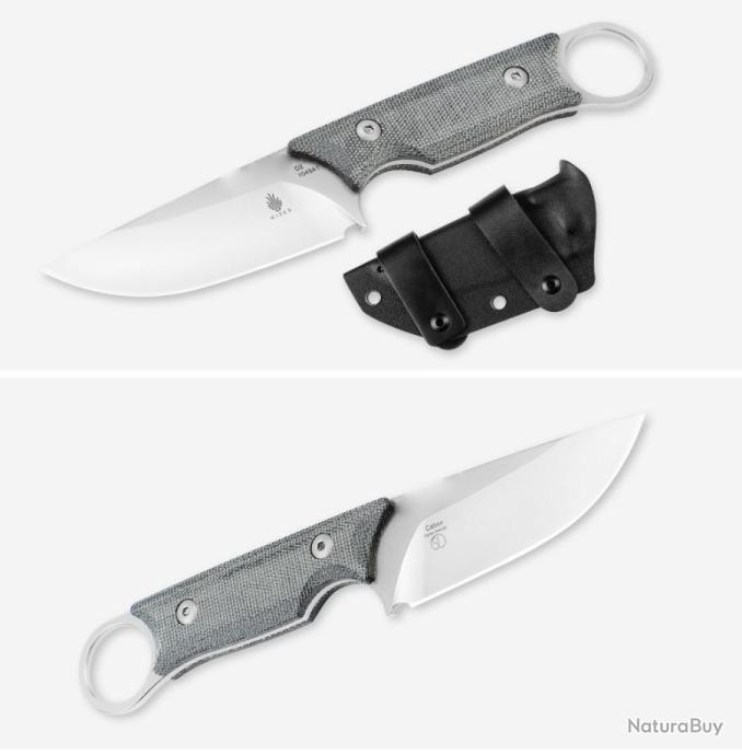 Couteau Kizer Cabox Lame Acier D2 Drop Point Manche Micarta Etui Kydex ...