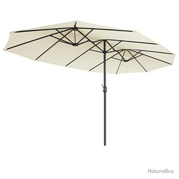 Parasol double 460 x 270 cm ombrelle extra large pour terrasse ...