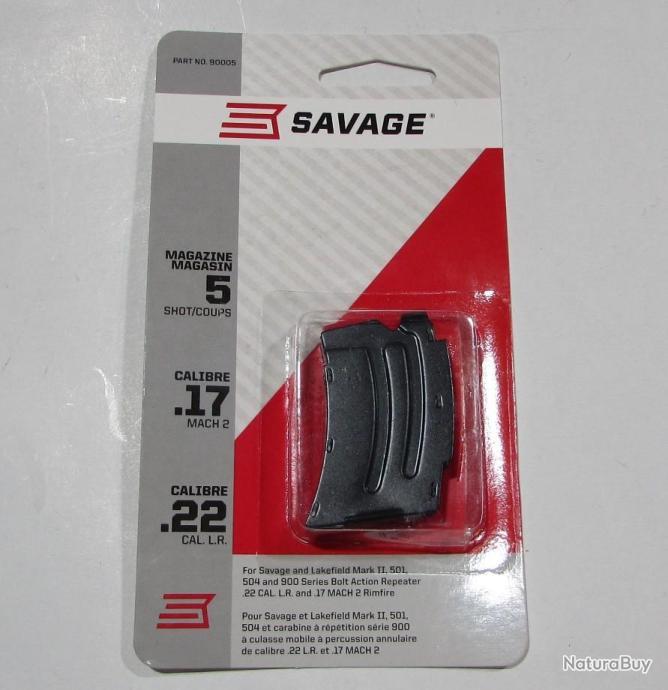 CHARGEUR SAVAGE MKII 22LR / STEVENS CAL.22LR 5 COUPS 90005+ - Chargeurs ...