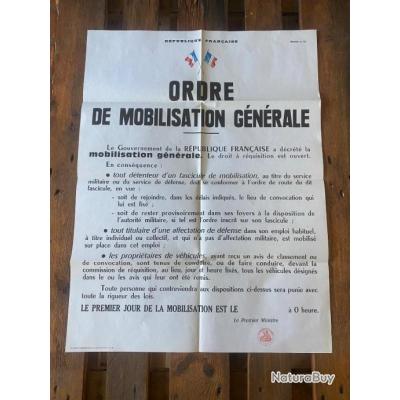 Affiche « Ordre de mobilisation générale » - Affiches et posters ...