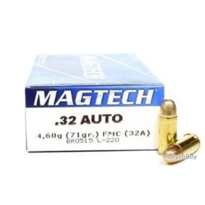 Munitions MAGTECH Cal.32 Auto 71gr FMJ PAR 500 - Munitions de Catégorie ...