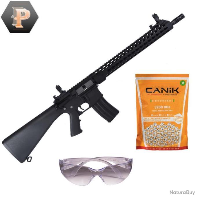 Réplique d'air soft Colt M16 Keymod Black 1J + chargeur + batterie ...