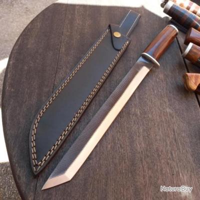 Grande Épée TANTO LIME Manche en Bois avec Étui en cuir - Couteaux ...