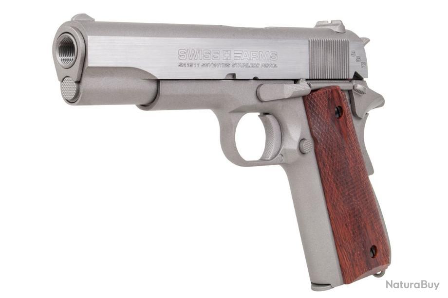 Vente flash ! PISTOLET A PLOMB CO2 SWISS ARMS 1911 CHROME CAL. 4,5 MM - Pistolets CO2 (10598852)
