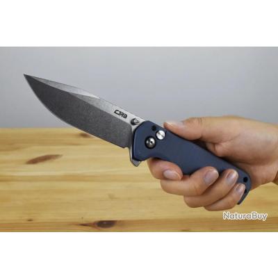 Couteau CJRB Chord Blue/Gray Lame Acier AR-RPM9 SW Manche G10 IKBS Button Lock Clip J1927GY ...