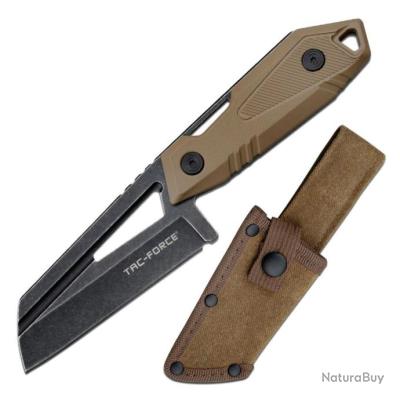 Couteau Tac Force Cleaver Brown Lame Acier 3CR13 Manche Fibre de Nylon ...