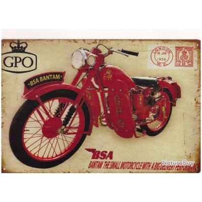 PLAQUE PUBLICITAIRE MOTO BSA BANTAM GPO - Plaques de garde (10649062)
