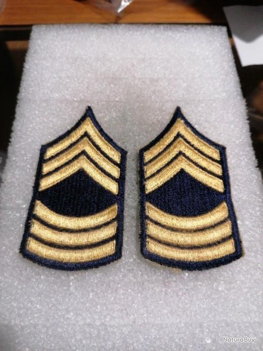 Paire de grades armee us MASTER SERGENT ORIGINAL - Epaulettes - Grades ...