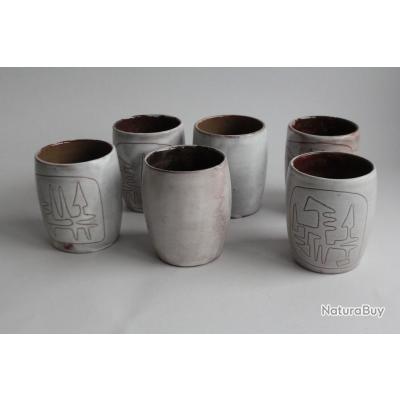 Juliette DEREL RIVIER 6 Gobelets céramique émaillée - Objets divers ...