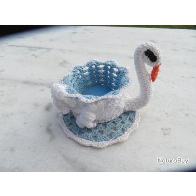 VINTAGE - Cygne réalisé au crochet amidonné (crochet d'art- déco) - Objets divers (10674585)