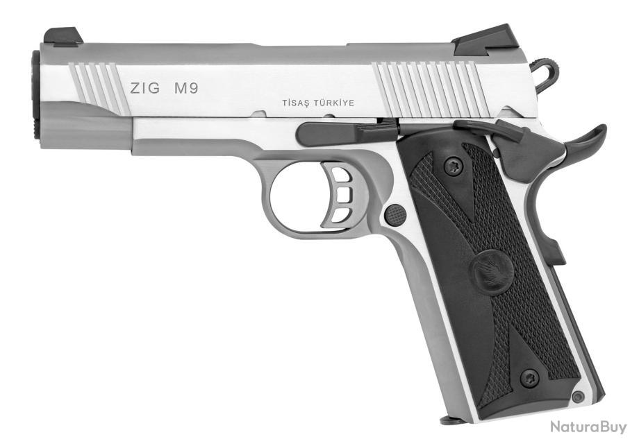 Pistolet TISAS ZIG M9 Inox cal 9x19 mm - Pistolets de Catégorie B ...