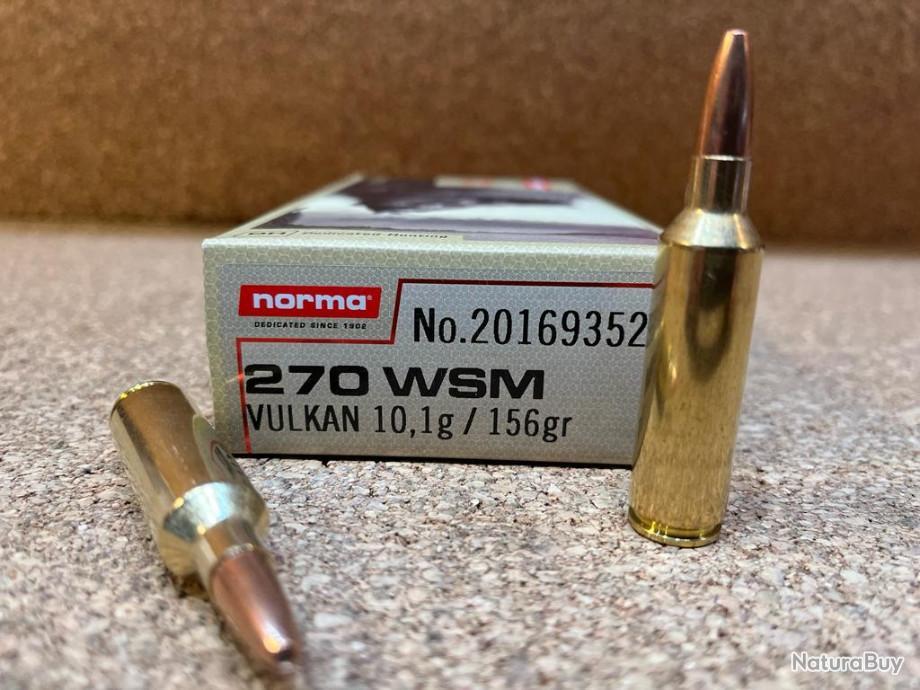 1BOITE DE MUNITIONS NORMA 270 WSM VULKAN 156gr - Balles Calibre 270 WSM ...