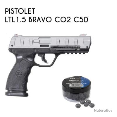 Pack pistolet ltl 1.5 bravo co2 .50 + 50 billes - Armes à balles caoutchouc de catégorie D ...