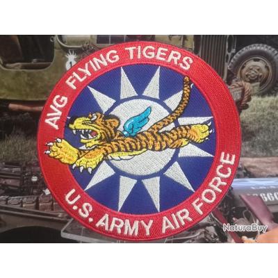 AVG FLYING TIGERS US ARMY FORCE (100 mm ) brodé à coudre ou à coller au ...