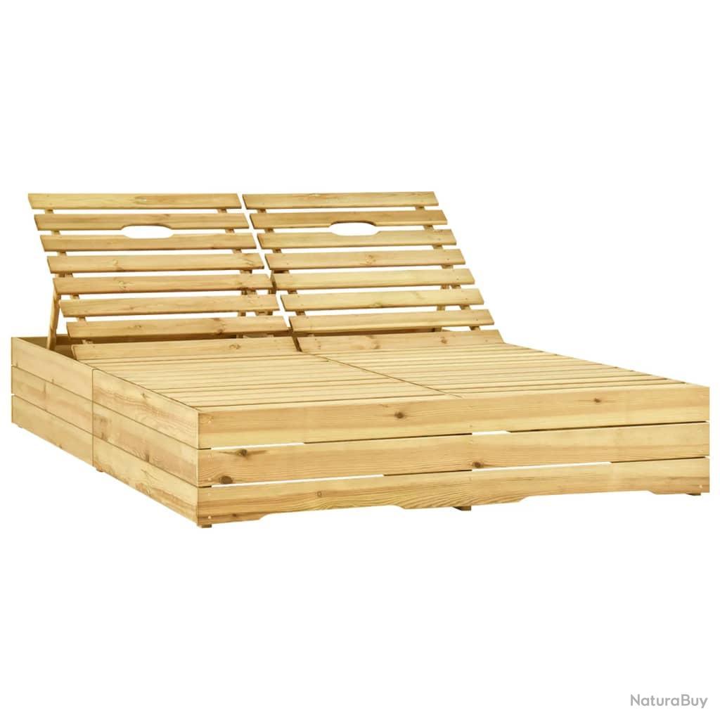 Transat chaise longue bain de soleil lit de jardin terrasse meuble d ...