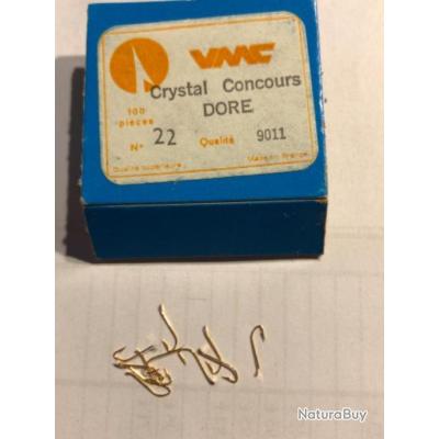 100 hameçon n 22 palette ref 9011 d doré droit tige longue simple peche ...