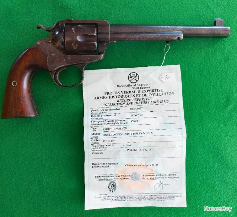RARISSIME REVOLVER COLT BISLEY TARGET FLAT TOP CAL .455. REF 700 ...