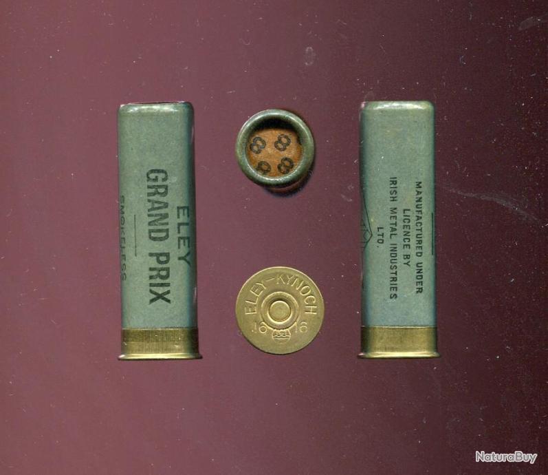 Cal. 16 centrale - ELEY GRAND PRIX - carton vert vernis brillant - 60 ...