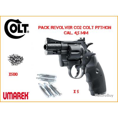 PACK REVOLVER CO2 COLT PYTHON 2,5'' NOIR BB'S CAL. 4,5 - Pistolets CO2 ...
