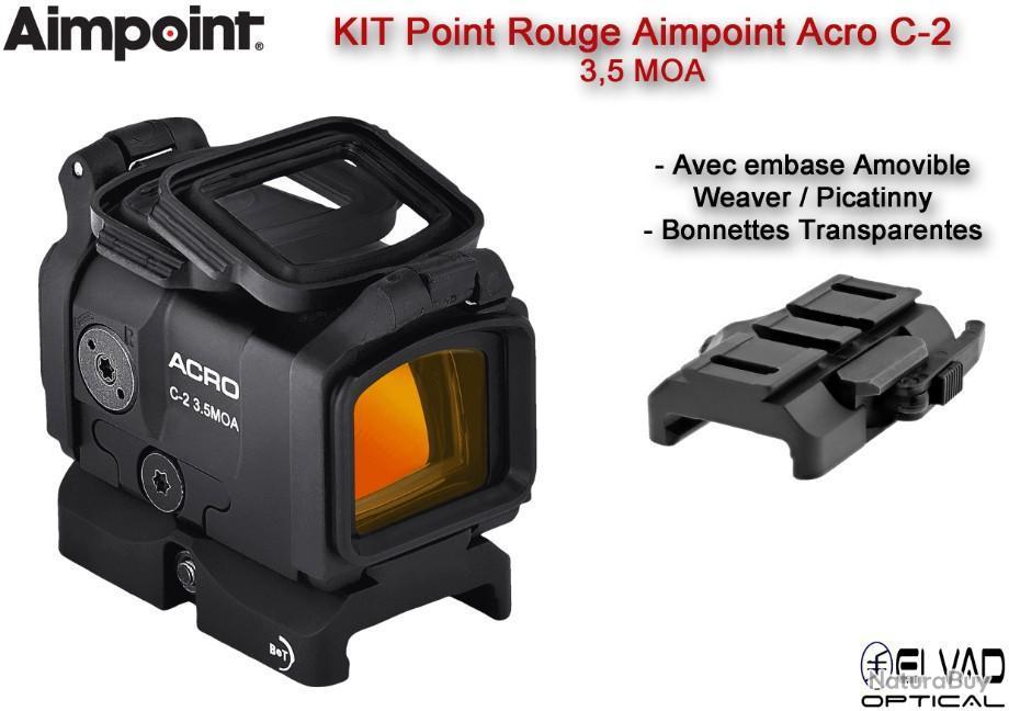 KIT Point Rouge AIMPOINT ACRO C-2 - 3,5 MOA - Montage amovible et ...