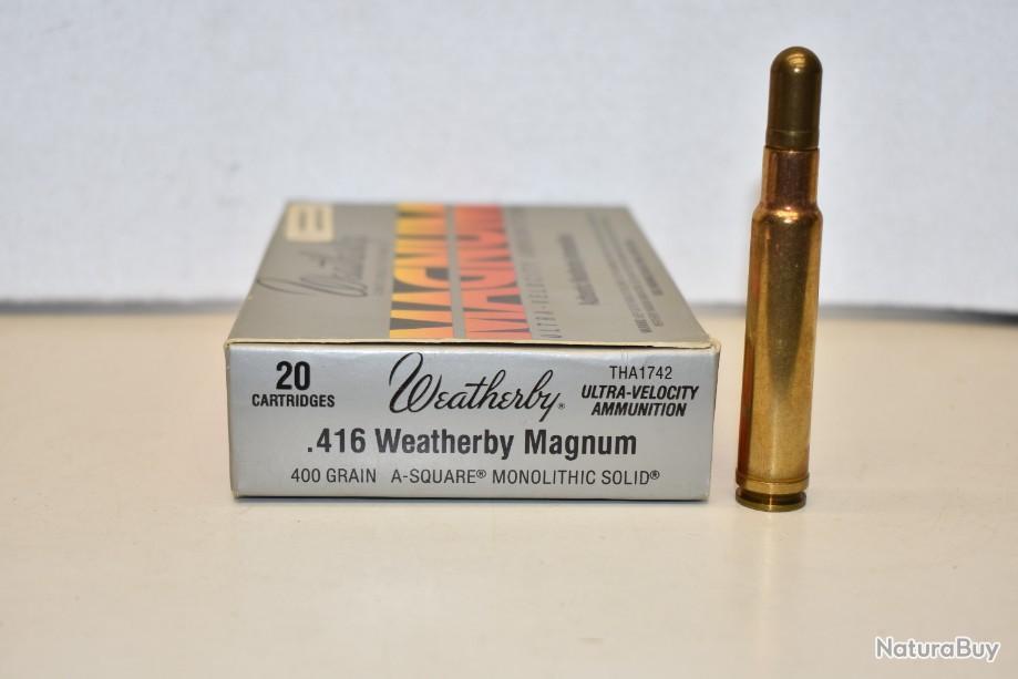 1 Boite de balles Weatherby Solid calibre 416 weatherby magnum - Balles ...