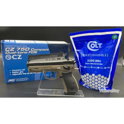 Pack Réplique CZ 75D compact dual-tone FDE - Réplique "Spring" à ...