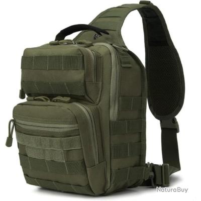 Sac à Dos Tactique en Bandoulière Sac de poitrine Vélo Sport Pêche ...