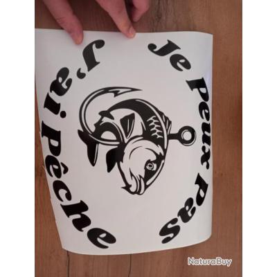 Stickers autocollant noir peche 20x30cm - Divers (10924870)