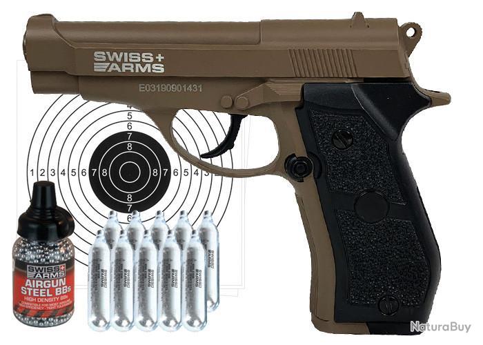 PACK PISTOLET CO2 SWISS ARMS P84 FULL-METAL CAL. 4,5 MM - Pistolets CO2 ...