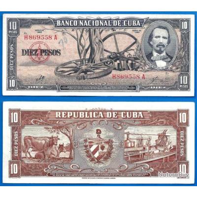 Cuba 10 Pesos 1960 Billet Signature Che Guevara - Monnaies (11002632)