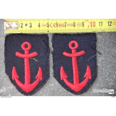 PAIRE DE PATTES DE COL MARINE FUSILIERS MARINS FNFL WW2 - Insignes de ...