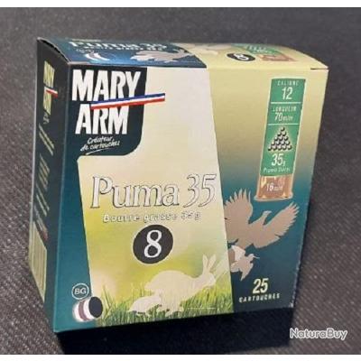 Cartouches MARY ARM PUMA 35 - Cal 12/70 35gr N°8 BG X25 - Cartouches ...