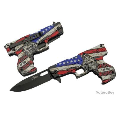 Couteau Rite Edge Gun A/O Freedom Lame Acier Inox Manche ABS Linerlock ...