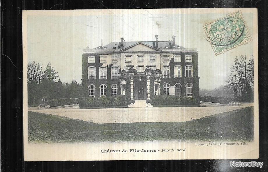 Chateau de fitz-james oise clermont façade nord carte postale ancienne ...