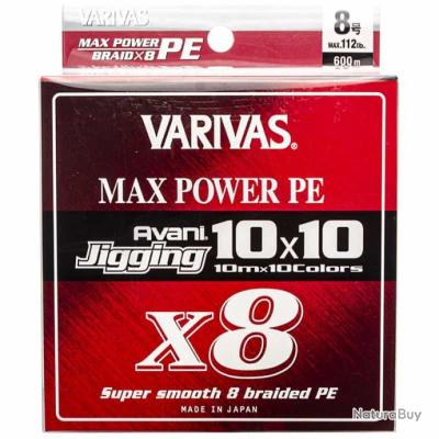 Varivas Avani Jigging 10x10 Max Power 600m 112lb - Nylons - Tresses (11094026)