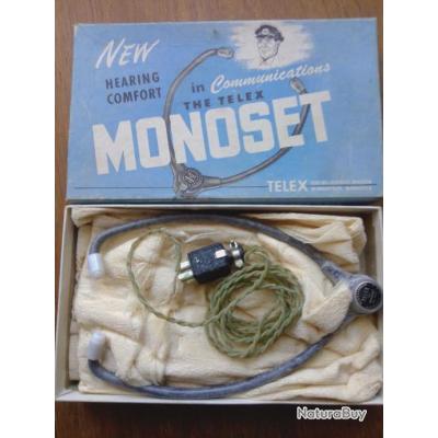 Telex Monoset Aircraft Communications casque radio WW2 Modele 2897 neuf ...