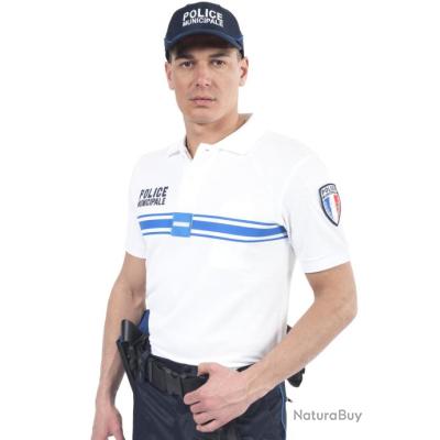 Polo Blanc Police Municipale 50 50 manches courtes 5XL - Polos de ...