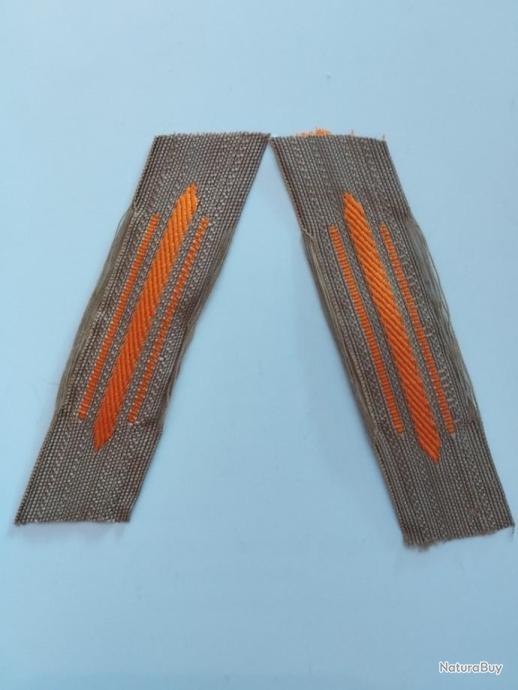 Pattes de col litzen de troupe WH Feldgendarmerie WW2 ORIGINALES ...