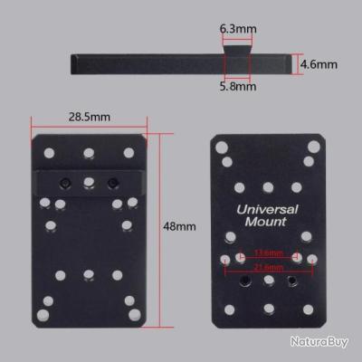 Embase universelle adaptateur pour point rouge Glock - Embases pour ...