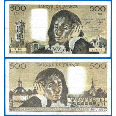 France 500 Francs 1983 Grand Billet Pascal Franc - Monnaies (11311193)