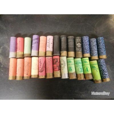 LOT DE CARTOUCHES POUR COLLECTIONNEUR EN CALIBRE 12 - Cartouches lisses ...