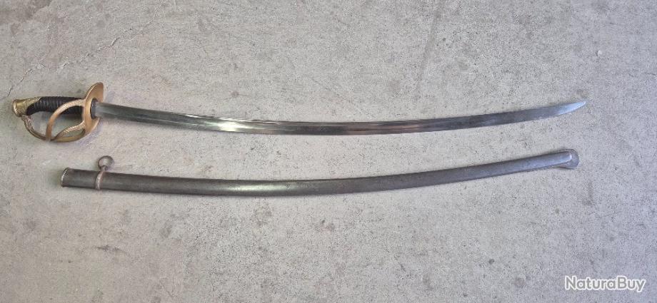 SABRE D'OFFICIER CAVALERIE 1822 AVEC SON FOURREAU - Sabres (11358627)