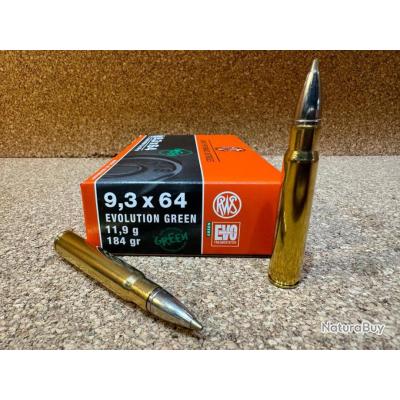 1 BOITES DE MUNITIONS RWS 9,3x64 EVO GREEN 11,9 GR - Balles autres ...