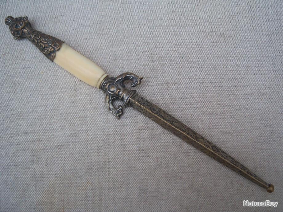 Dague décor Néo Renaissance XIX éme Dolch dagger avec fourreau poignard ...