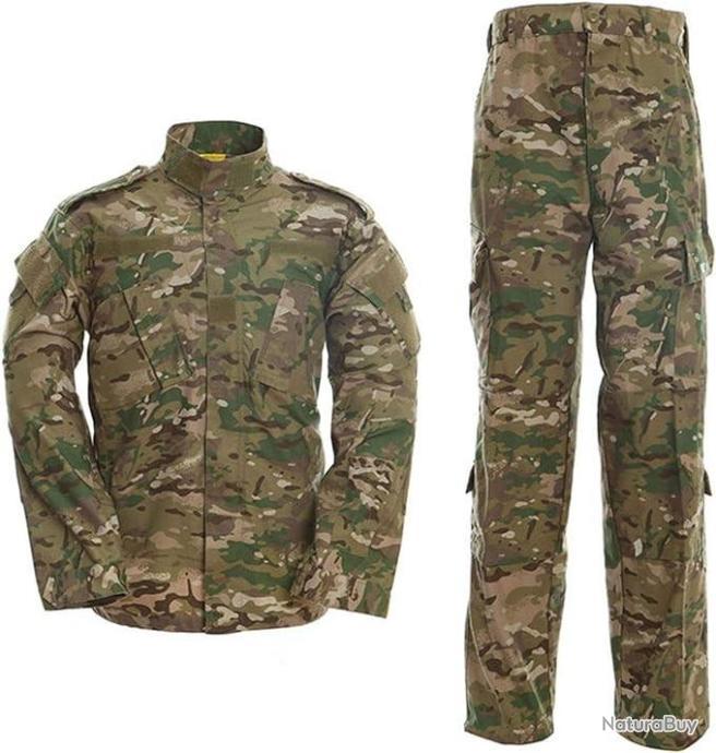 Uniforme Tactique Homme Combat Chemise Veste et Pantalon Militaire ...