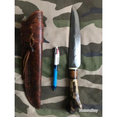 Grand couteau Mountain Man artisanal forgé + étui cuir - Couteaux ...