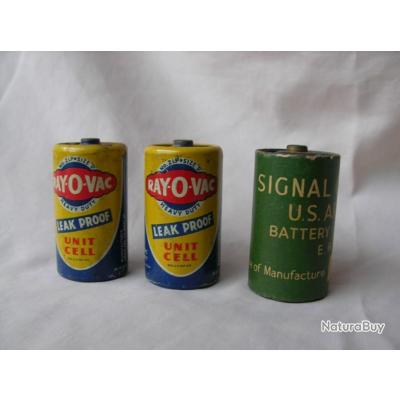 WW2 US LOT DE 3 PILES MILITAIRES AMÉRICAINES 1.5 V DU SIGNAL CORPS DATE ...