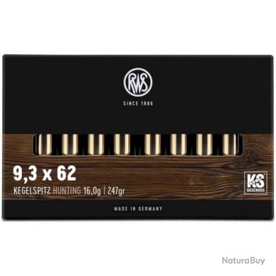 RWS Cal.9,3x62 KS 16g / 247 grains boite de 20 munitions - Balles ...