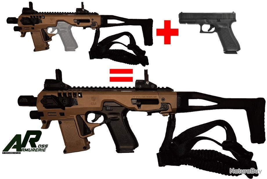 GLOCK 17 Gen5 FS 9x19 Neuf avec Conversion RONI GLOCK Micro CAA Génération 4X TAN avec ...