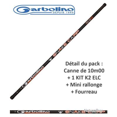 Pack coup gros poisson Garbolino Snake Carp 471 Big Bore Canne livrée ...